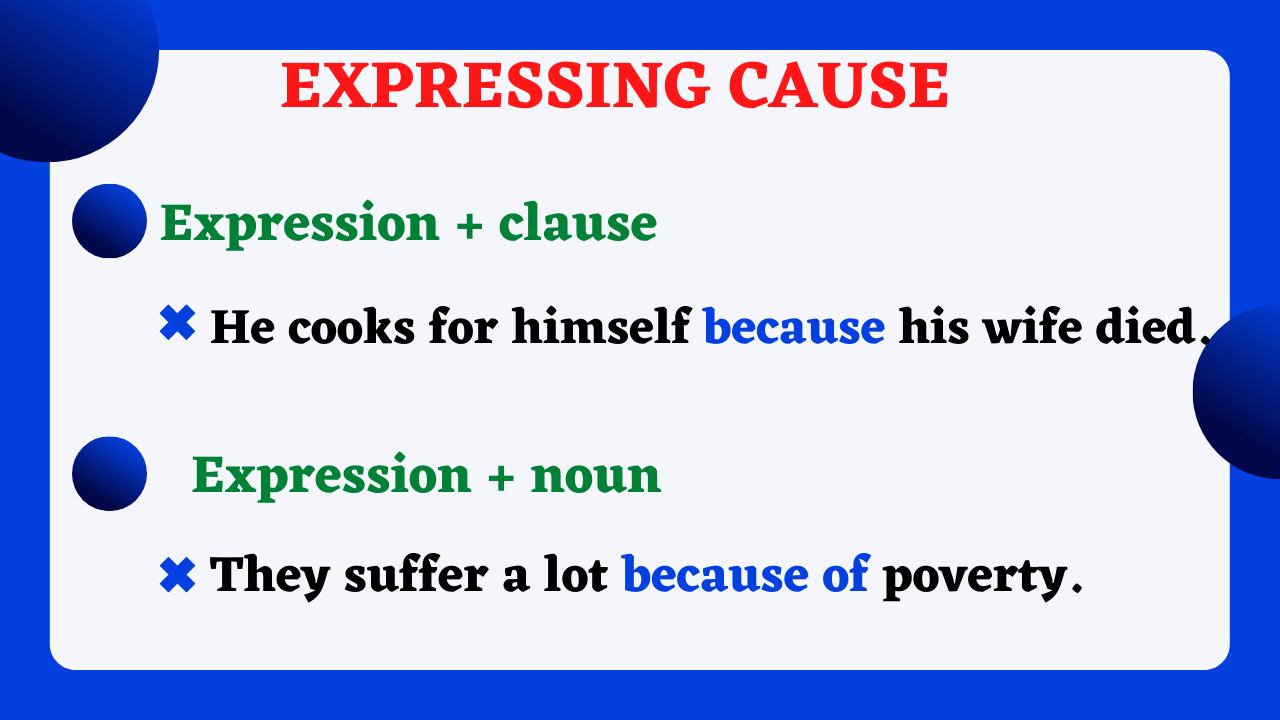 Expressing Cause - ENGLISH4ALL