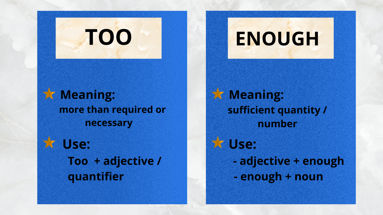 Too And Enough - ENGLISH4ALL